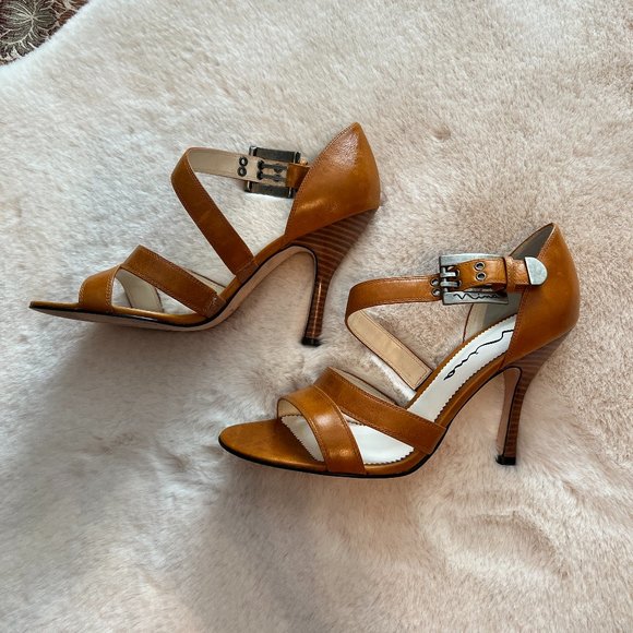 Nina | Shoes | Nina Strappy Leather Heels Size 8 | Poshmark